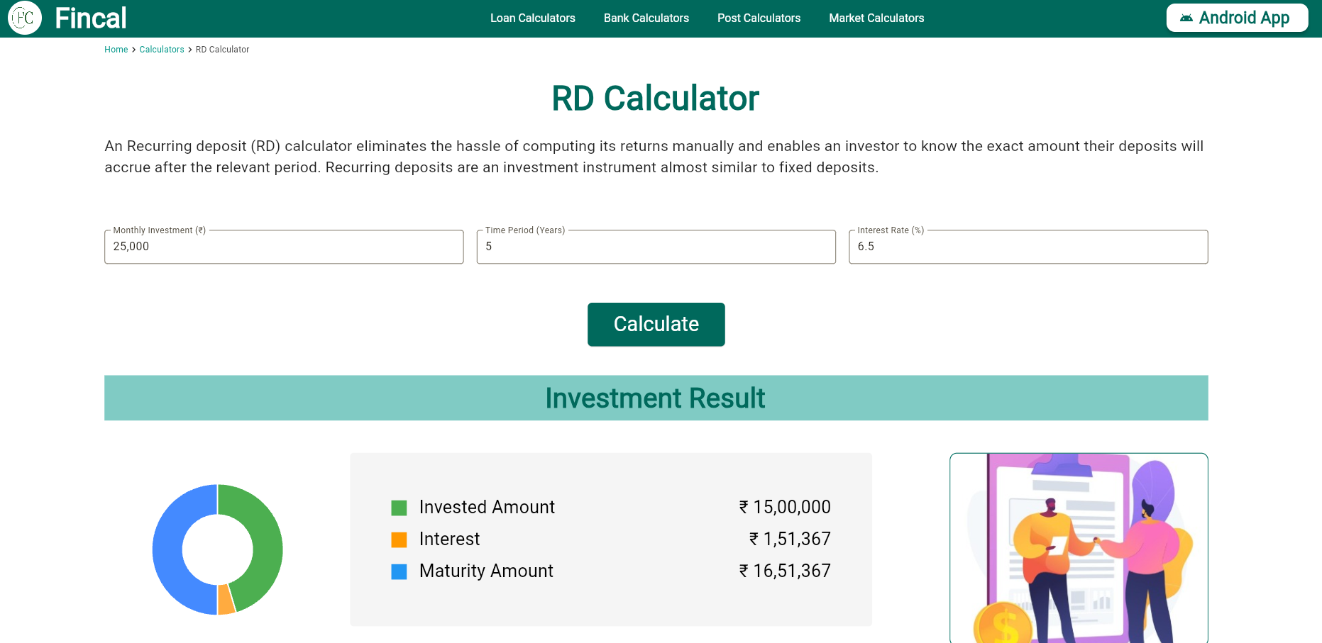 RD Calculator - Best Recurring Deposit Calculator Online